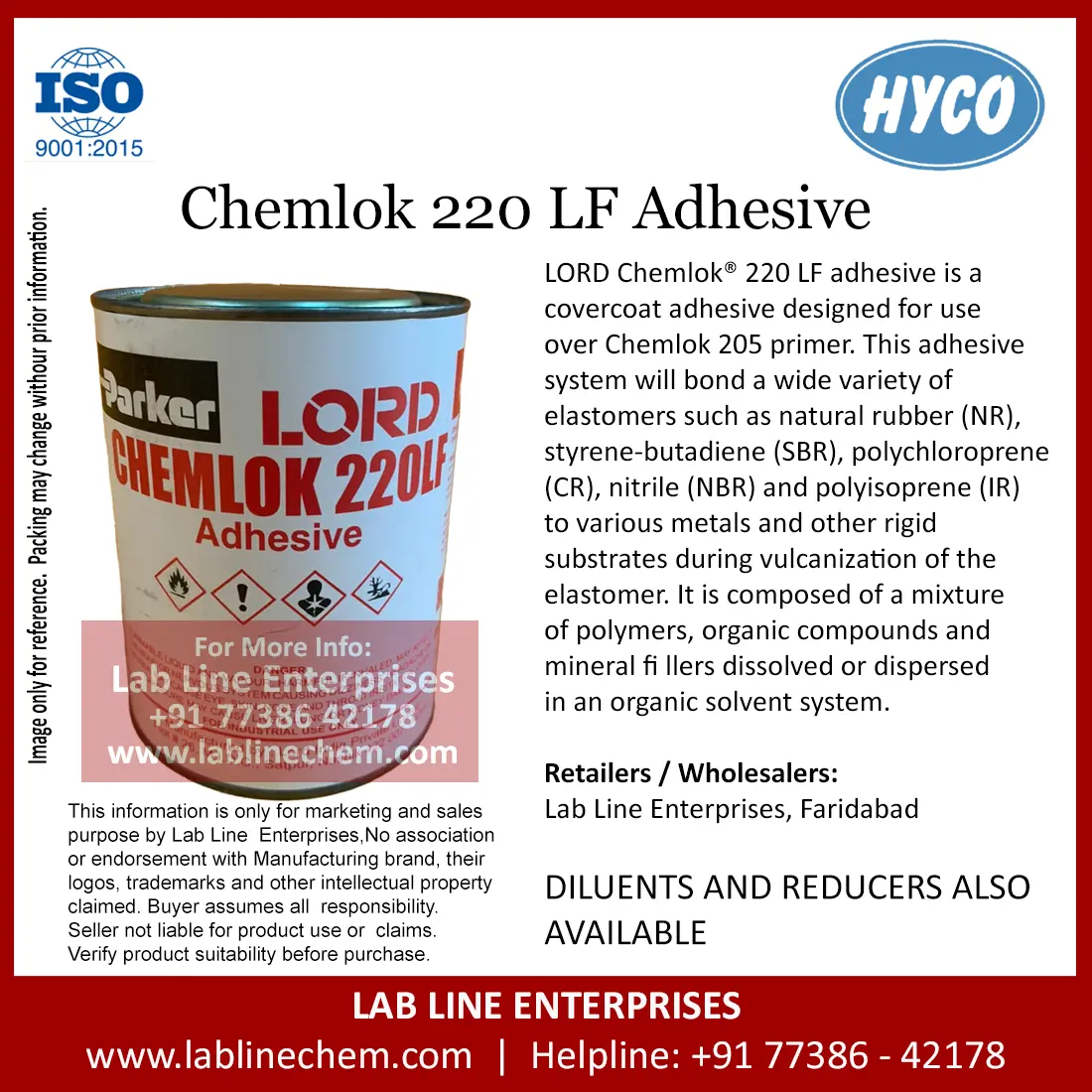 Chemlok 220LF Adhesive Supplier | Best Price - Lab-Line Enterprises ...
